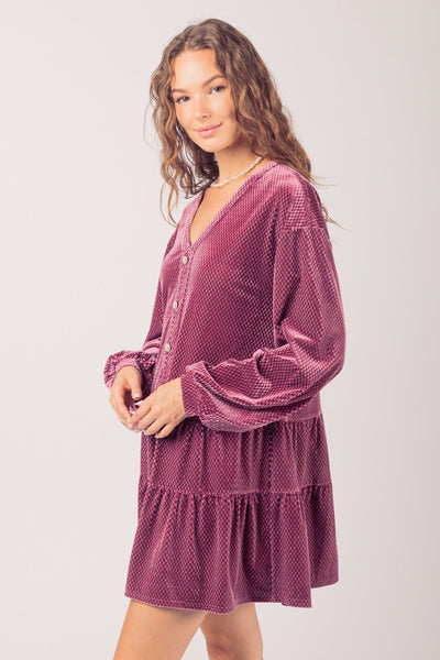 Rosalie Textured Velvet Dress | Boutique Dresses | Totally Rad Boutique ...