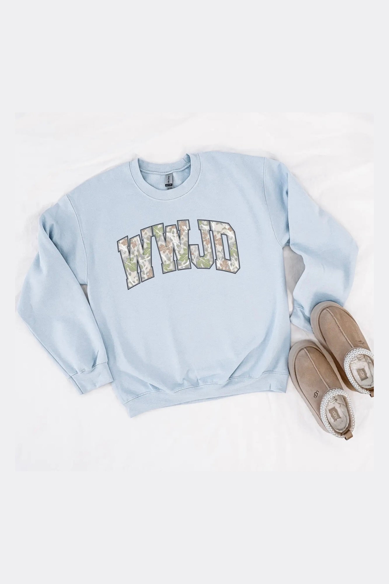 WWJD Camo Letter Sweatshirt | Totally Rad Boutique – Totally Rad.